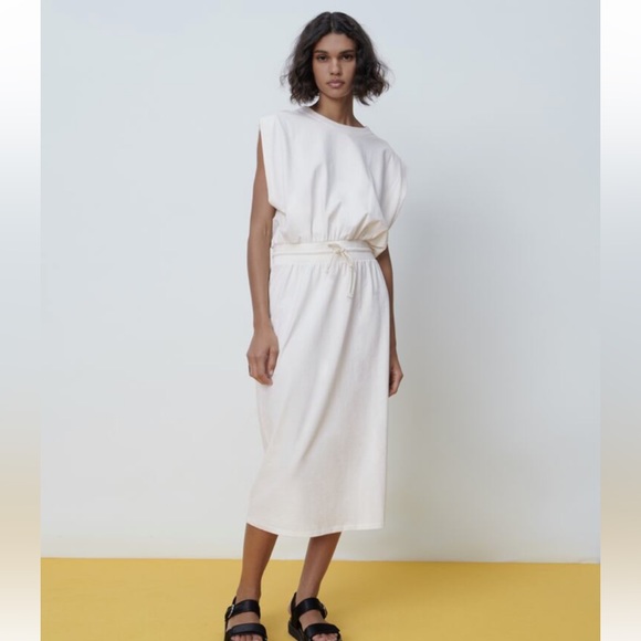 Zara | Dresses | Nwt Zara Drawstring Midi Dress S | Poshmark